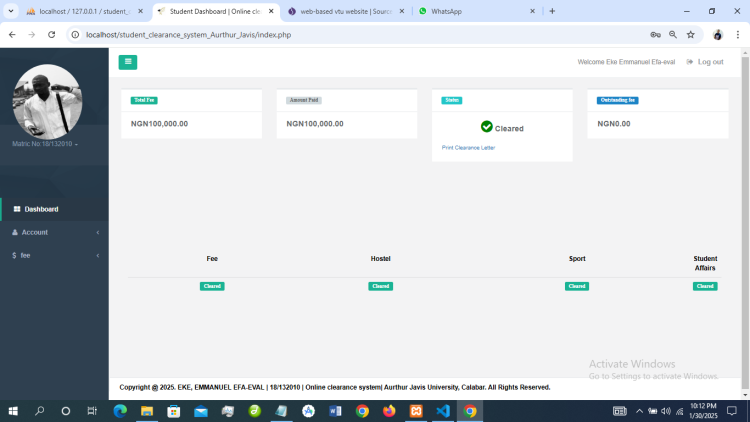 Online Student Clearance System using PHP and MySQL | SourceCodester